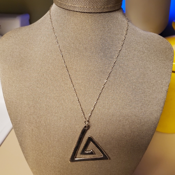 Unknown | Jewelry | Sterling Silver Modernist Design Triangle Pendant ...